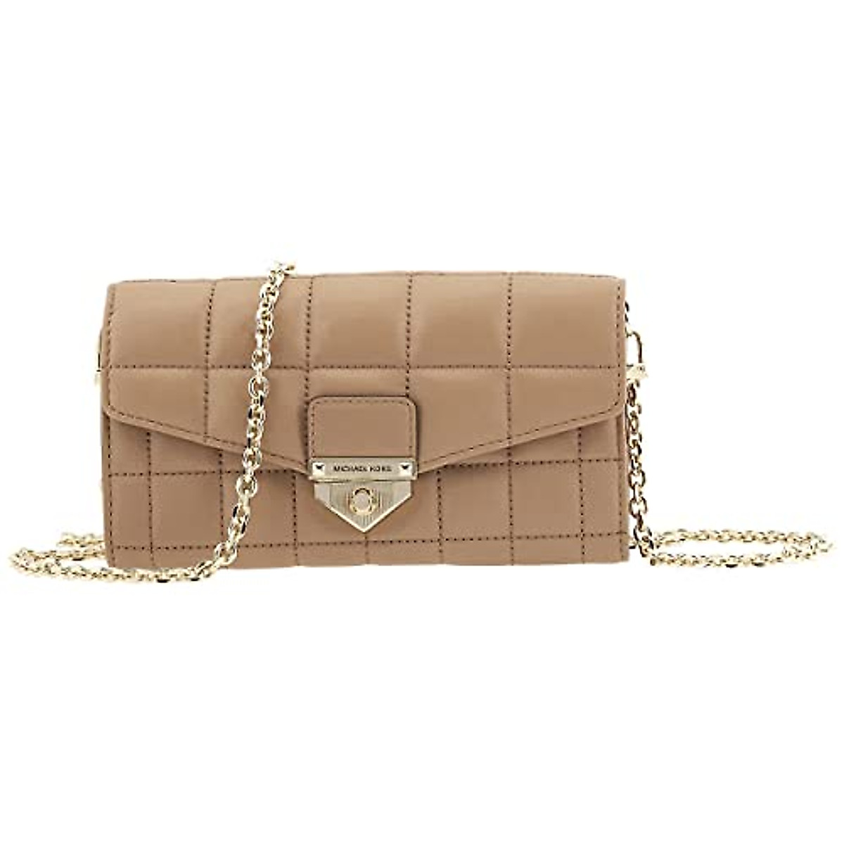 Michael Kors Camel Soho Wallet With Removable Chain Shoulder Strap