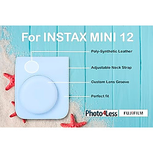 Fujifilm Instax Mini 12 Instant Film Camera (Pastel Blue), Fuji Instax Film Value Pack 30 Sheets, Protective Case, Instax Gift Bundle