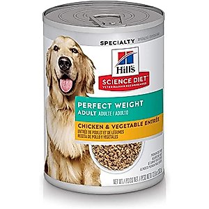 Hill's Science Diet Wet Dog Food, Adult, Perfect Weight for Weight Management, Chicken & Vegetable Recipe, 12.8 oz. Cans, 12-Pack