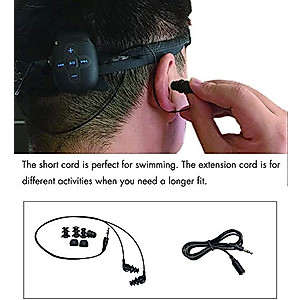 SEWOBYE Waterproof MP3 Player for Swimming and Running, Underwater Headphones with Short Cord, Shuffle Feature