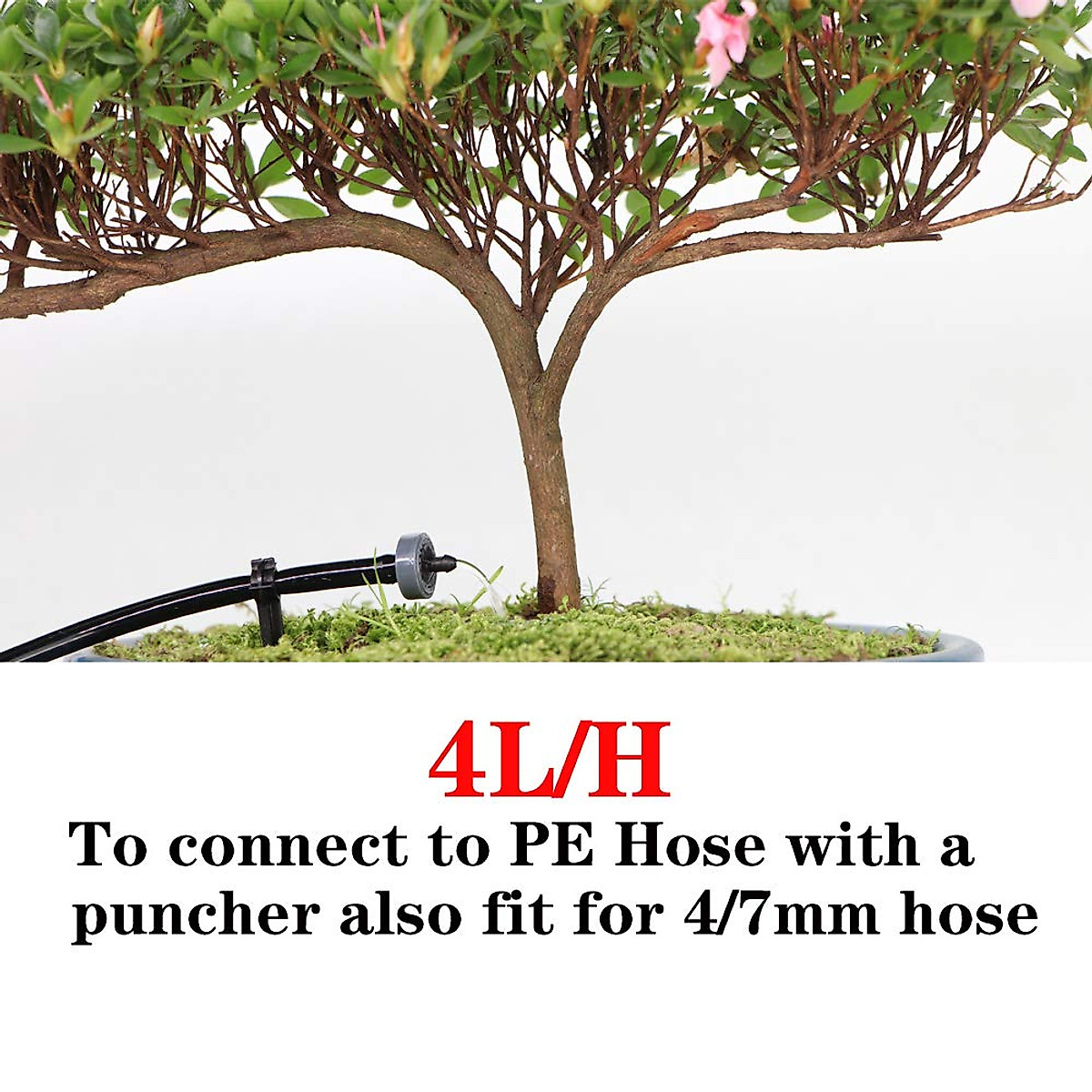 Lxcom Lighting 1 Gallon Drip Emitters Pressure Compensating Irrigation Drippers Steady Flow Drippers Irrigation Emitters for Home Agricultural Garden Lawn,50 Pack(Gray)