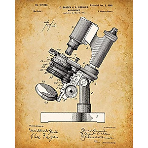 Original Science Lab Equipment Patent Prints - Set of Four Photos (8x10) Unframed - Makes Great Classroom Laboratory Decor and Gift Under $20 for Scientists Chemistry Decor