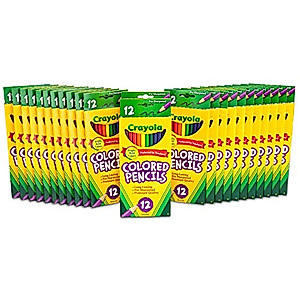 Crayola Bulk Colored Pencils, Pre-sharpened, Bulk School Supplies For Teachers, 12 Assorted Colors, Pack of 24 [Amazon Exclusive]
