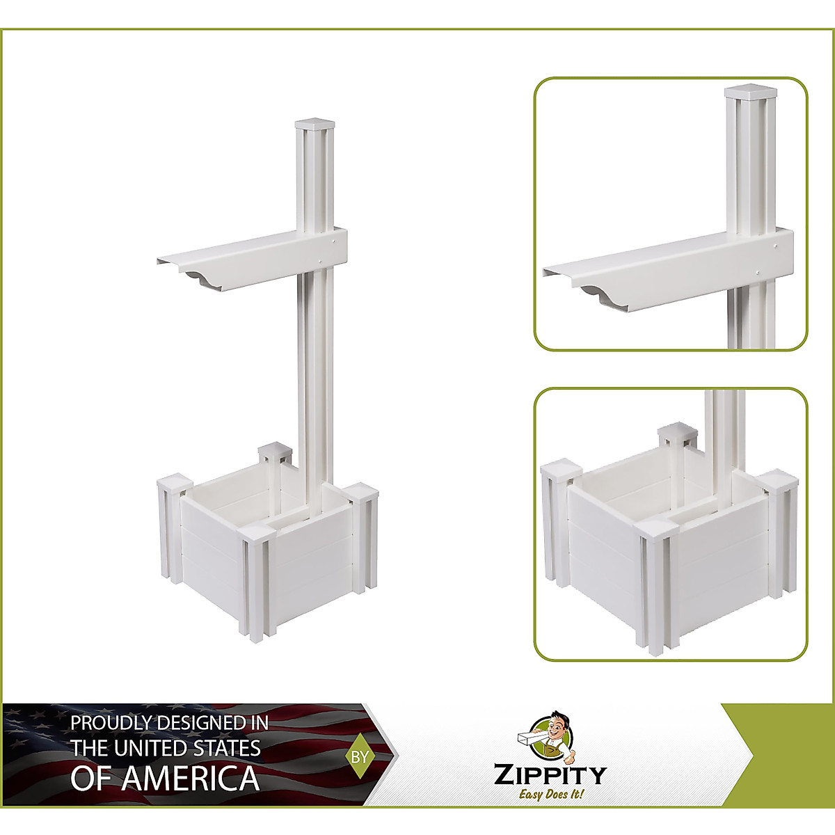 Zippity Outdoor Products ZP19027 Majestic Mailbox Post, White