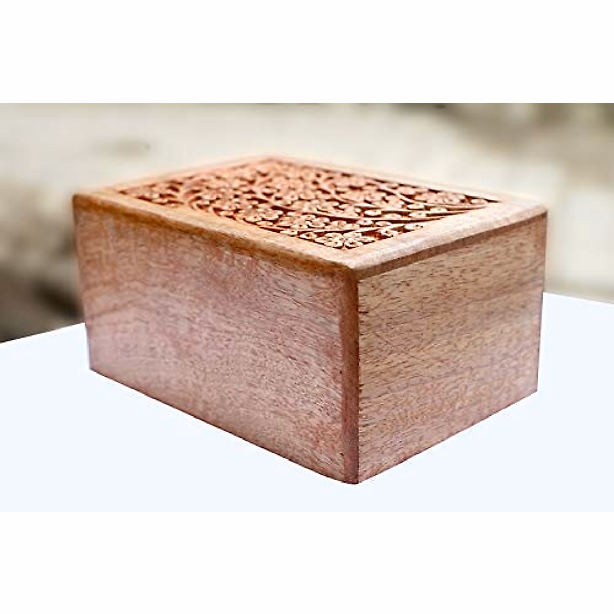 EARTHLY HOME Keepsake Urn for Ashes, Wooden Urn for Human Pet Ash, Funeral Cremation Urn for Ashes Cat Dog Urn, Urns Box for Kids Men Adult, Dog Ashes Urn - Medium (7.5 X 5.25 X 3.5 inches), Style 6