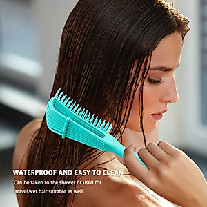 2 Pieces Detangling Brush for Afro America/African Hair Textured 3a to 4c Kinky Wavy/Curly/Coily/Wet/Dry/Oil/Thick/Long Hair, Knots Detangler Easy to Clean (Pink, Green)