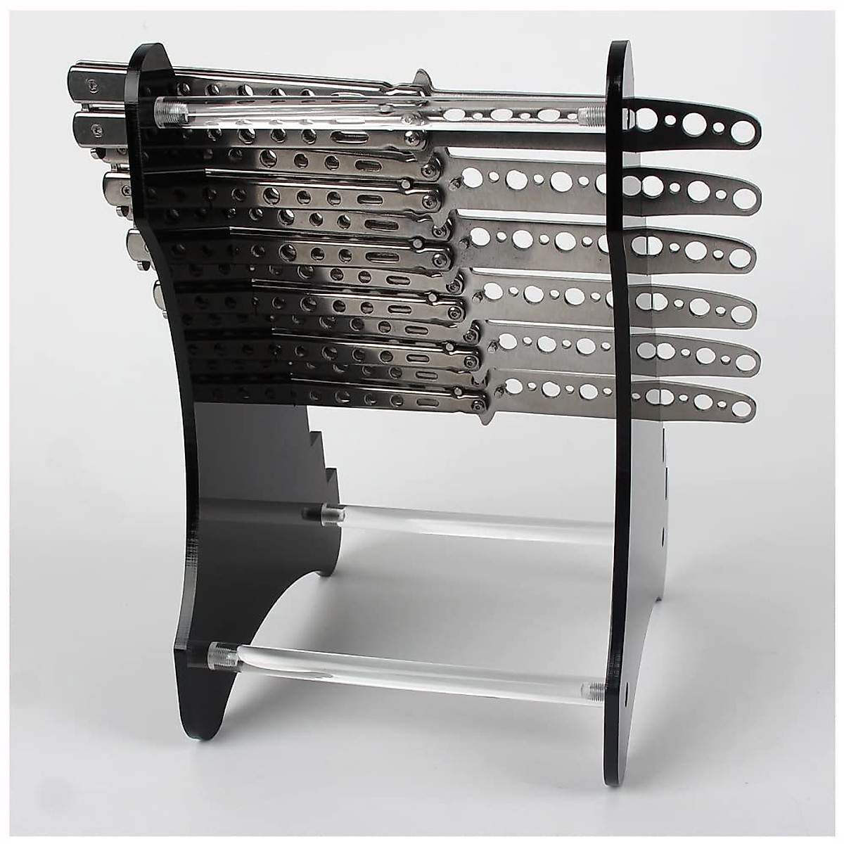 Acrylic Knife Display Stand Practice Knife Rack Practice Butterfly Knife Training Rack Dagger Rack Hunting Tactical Knife Rack (Black can hold 8)
