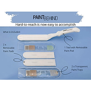 PAINT BEHIND - Nylon Tool and Refill Bundle - Easily Hard to Reach Areas, Flat Paint Brush, Toilet Tool, Wall Painting Supplies for Home Improvement Paint Kit