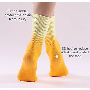 EGEN Dye Tie Yoga Socks for Women Man Novelty Print Non Skid Socks Non Slip Grip for Pilates Barre Ballet Sport 2 pairs (Purple)