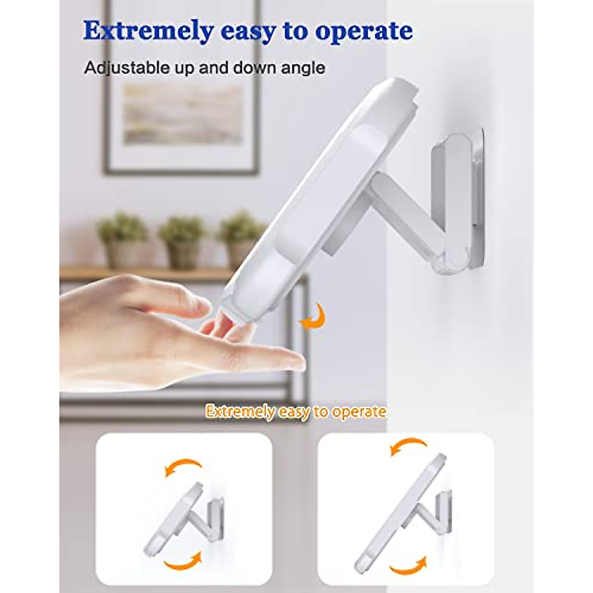 Waterproof Shower Phone Holder with 360° Rotation, Angle Adjustable, Wall Mounted Phone Holder for Bathroom Mirror Bathtub Kitchen, Up to 6.8 Inch (2 Pack)