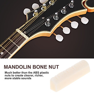 Alomejor Mandolin String Nut Bone Mandolin Bridge Saddle and Nut Instrument Replacement Accessories for 8 String Mandolin