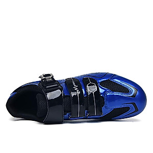 Weisheng Bright Cycling Shoe Multi-Use Fitness Bicycle Shoes for Men Blue