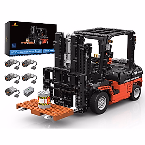 JMBricklayer Forklift Building Block Kit - 1:10 MOC Forklift RC Construction Machinery Building Block Truck Set, Model Brick Toys, Gift Toys for Teens Age 14+/Adults and Block Collectors(2044 Pieces)