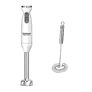 Cuisinart CSB-175 Smart Stick Hand 2-Speed Blender (White) Bundle with Spiral 8.7-Inch Whisk (2 Items)