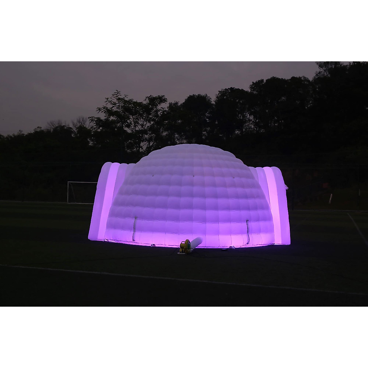 SAYOK Portable Inflatable Igloo Dome Tent with Air Blower(White, Two Doors, 16.4ft) Inflatable Event Tent Structure Night Club Party Tent Event Room for Wedding Promotion Trade Show