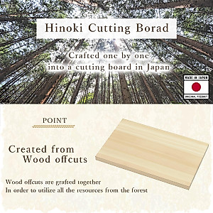 Nezame Japan Hinoki Cypress Lightweight Cutting Board 11 x 7" Japanese Natural Products Wood Chopping Board