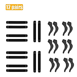 24PCS Eyeglasses Ear Grips, Anti Slip Elastic Comfort Glasses Retainers For Spectacle Sunglasses Reading Glasses Eyewear, Eyeglass Ear Hook, Sport Black YJG Yjg01
