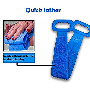 Silicone Back Scrubber for Shower I 2 Pack Extra Long Silicone Bath Body Brush Body scrubbers for use in Shower | scrubby Buddy Back Scrubber | Silicone Body Scrubber | Back Washer for Shower