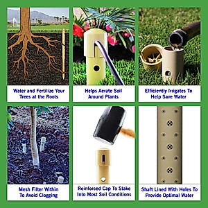 Underhill Deep Drip Irrigation Stake 14-1/2-Inch, Watering Spike for Trees and Bushes with Shallow Roots, Drip System Parts Tubes, A-DD14, Single