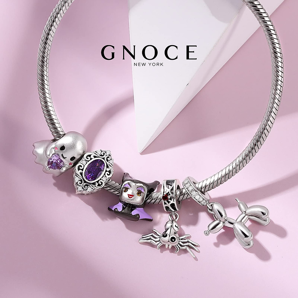 GNOCE Balloon Puppy Charm Pendant 925 Sterling Silver Play with Me Finely Polished Dangle Charm Fit for Bracelet/Necklace Christmas Charm Gifts for Wife Daughter