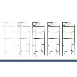 J&V TEXTILES 3-Shelf Bathroom Organizer Over The Toilet, Bathroom Spacesaver (Silver)