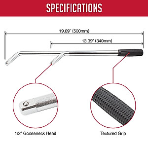 Wheel Accessories Parts Extendable Telescoping Lug Wrench Wheel Wrench with CR-V Chrome Vanadium Sockets Long Thin Wall Socket Sizes 17mm 19mm 3/4" 21mm 3/16” 23mm 7/8” fit virtually all vehicles