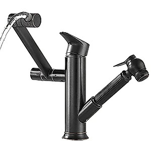 Kitchen Faucets Commercial Modern Basin hot and Cold Water Faucet Copper Rotating Telescopic Bathroom Bathroom Sink wash Basin Faucet can Pull