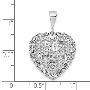 14k White Gold Reversible 50th ANNIVERSARY Charm 29mm 20mm style D1080