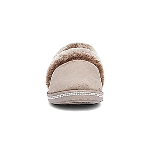Skechers Women's Cozy Campfire-Team Toasty-Microfiber Slipper with Faux Fur Lining, dark taupe, 10 M US