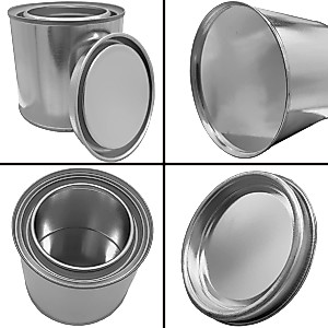 Esamploe 8 Pack Empty Metal Paint Cans with Lids(1/2 Pint Size),Paint Storage Containers for Leftover Paint,1 Cup Capacity Touch Up Paint Containers,Tiny Empty Unlined Pint Paint Pails