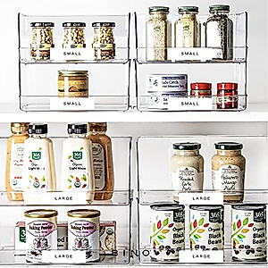 BINO | Stackable Plastic Storage Bins, Medium | THE MYRIAD COLLECTION | Multipurpose Bins | Pantry Organizers And Storage | Home Organization Containers | Clear Plastic Fridge Bin | Freezer Organizer