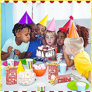 200 Count Carton Red and White Striped Popcorn Boxes Collapsible Popcorn Containers Disposable Popcorn Holders Bulk for Home Theater Carnival Movie Parties and Theater Night, 6 x 4 x 2 Inches