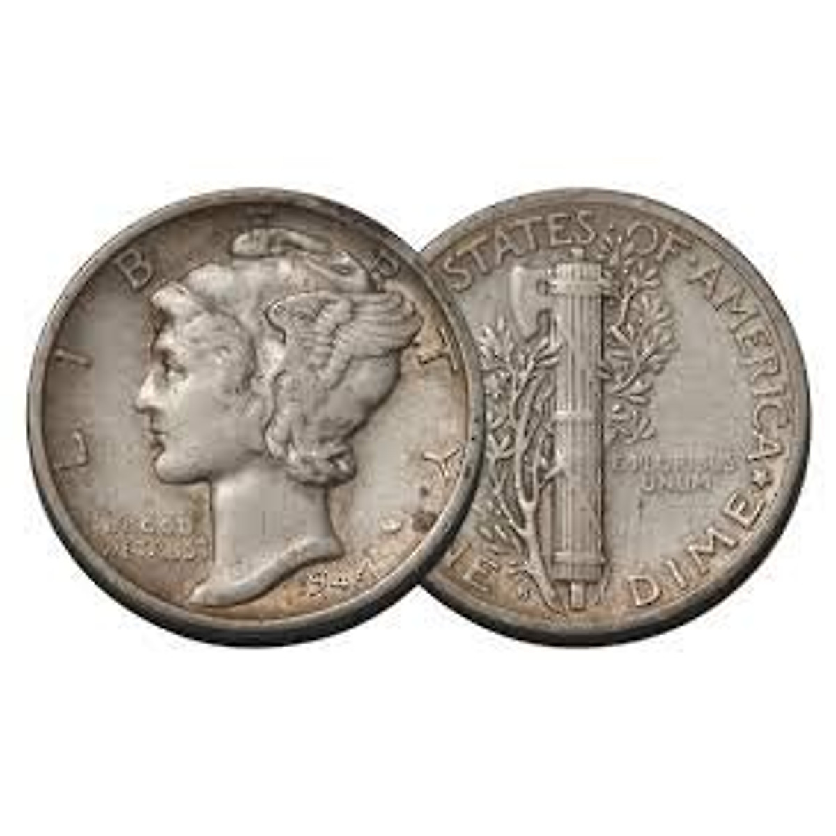 5 Coin Lot Silver Mercury Dime. Beautiful Authentic"Fascist" USA Coin With Fasces Same Symbol Later Used By Benito Mussolini Dime Circulated Graded by Seller