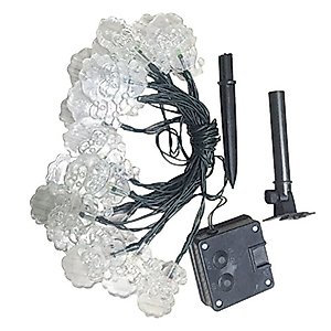 ibasenice Christmas Lights Decoration 30 LEDs Santa Claus Shape Solar String Light Solar Powered Waterproof for Indoor Outdoor Christmas Tree Patio Gardens Home Party Decoration (4 Colors)