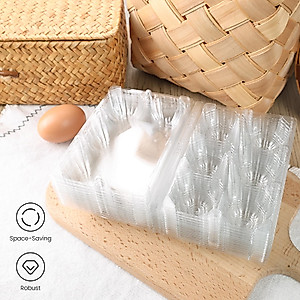 HANSGO Clear Egg Cartons Bulk, Half Dozen Eggs Storage Containers for Home Ranch Chicken Farm Market Display, 60 PCS