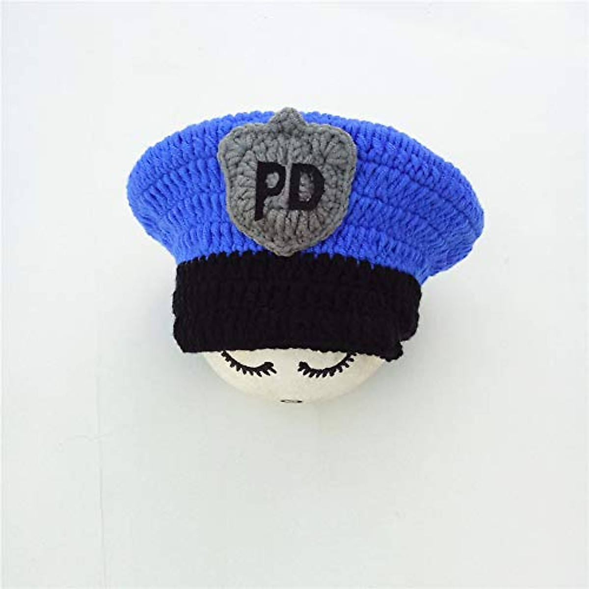 SUNBABY Newborn Baby Handmade Crochet Knitting Costume Infant Photo Photography Prop Hats Pants Suit (Policeman Suit) Medium Size