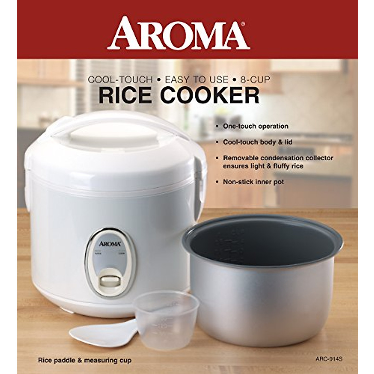 Aroma Housewares 8-Cup (Cooked) (4-Cup UNCOOKED) Cool Touch Rice Cooker (ARC-914S)