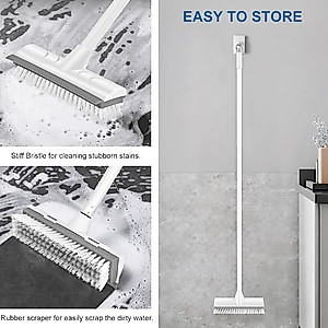 SetSail Floor Scrub Brush with Long Adjustable Handle Heavy-Duty Stiff Bristles Floor Scrubber 2-in-1 Deck Grout Brush for Cleaning Shower Bathroom, Tile, Carpet, Kitchen