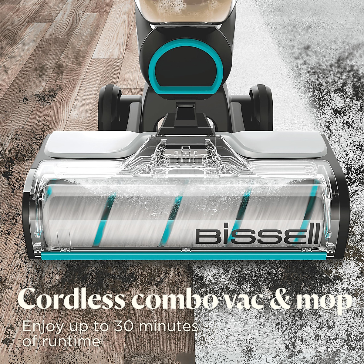 BISSELL, 2554A CrossWave Cordless Max All in One Wet-Dry Vacuum Cleaner and Mop for Hard Floors and Area Rugs, Black/Pearl White with Electric Blue Accents
