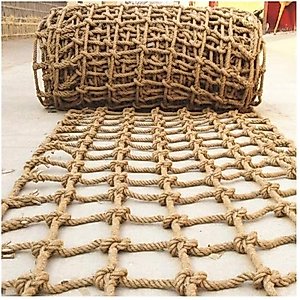 RZM Rope Netting Heavy Duty, Climbing Rope Net Playground Treehouse Hemp Safety Net Stair Balcony Protection Netting Kids Outdoor Swing Toys (Size : 2 * 3m(7 * 10ft))