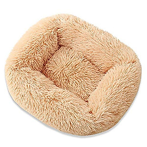 Fuerlun Dog Bed, Square Calming Warming Plush Cuddler, XL Extra Large Dog Bed & Furniture Anti Anxiety Cushion Bed (Light Gray, L)