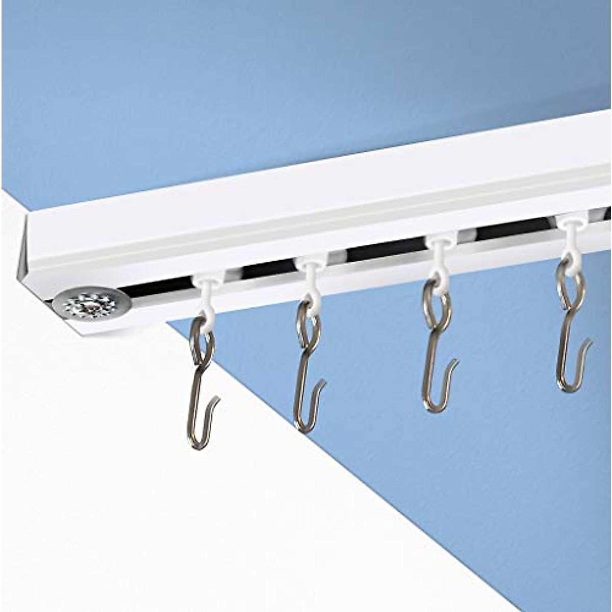 Room/Dividers/Now Curtain Track Roller Hooks - Curtain Rail Ceiling Gliders Set - Plastic Body and Wheels with Steel Hook - Glider Hooks for Curtains by Room Dividers Now (Pack of 20)