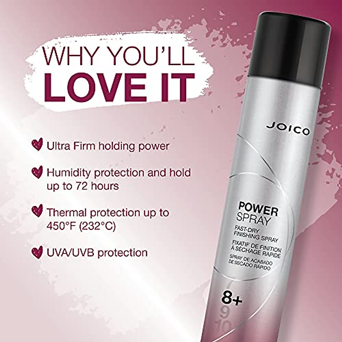 Power Spray Fast-Dry Finishing Spray | For Most Hair Types | Protect Against Heat & Humidity | Protect Against Pollution & Harmful UV | Paraben & Sulfate Free | 72 Hour Hold | 9.0 Fl Oz
