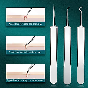 22PCS Blackhead Remover Tools, Acne Blemish Removal, Pimple Popper Extractor, Comedone Whitehead Zit Tweezers, Stainless Steel with Metal Case