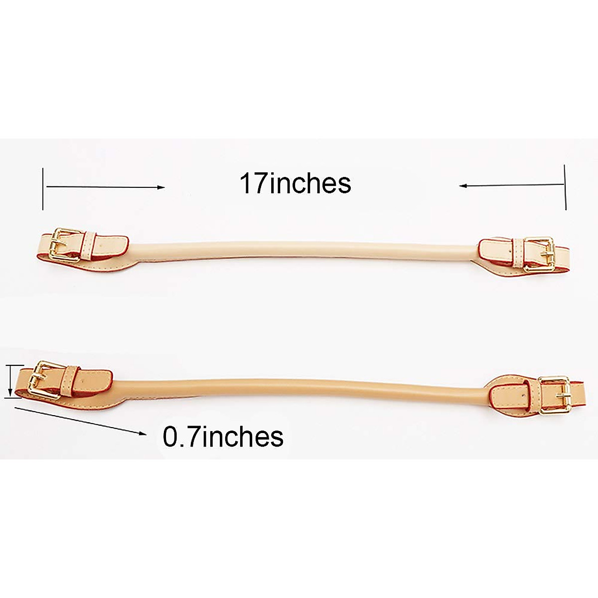 2pcs Synthetic Leather Genuine Replacement Interchangeable Shoulder Strap for Handbags Purse Bags - Beige - 17 Inch