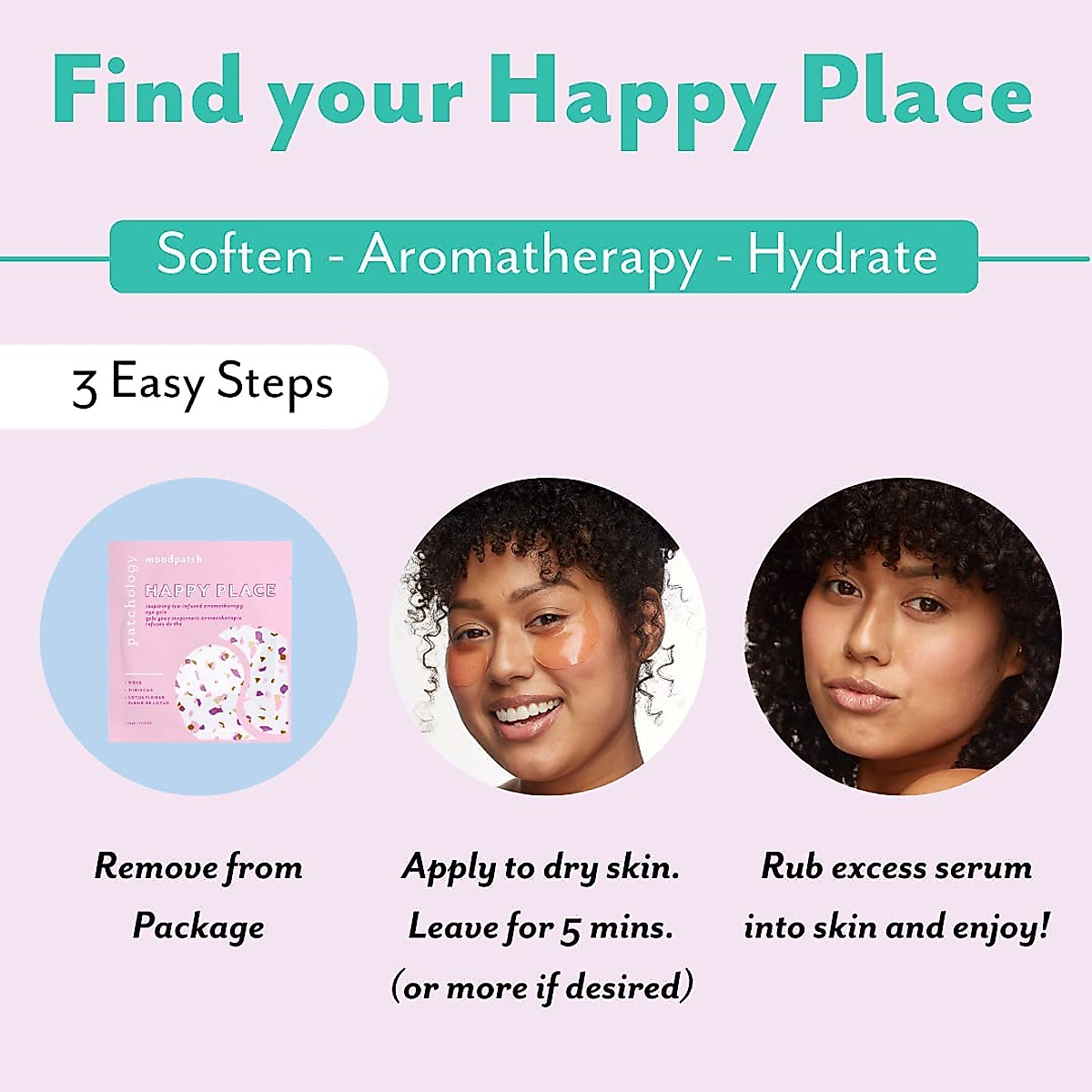 Patchology Happy Place Under Eye Patches - Overnight Anti-Aging Eye Masks for Dark Circles, Puffy & Eye Bags, & Wrinkles - Brightening & Depuffing Skin Care Eye Pads for a Youthful Glow (5 Pairs)