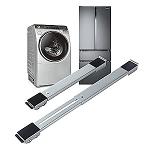 Heavy Duty Extendable Appliance Rollers Mobile Washing Machine Base Extensible Appliance Roller, Dryer Base, Non-Slip, with Wheels (grey)