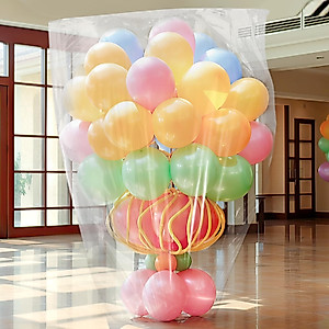 Bouiexye 2Pcs 98 x 59 inch Large Balloon Bags for Transport, Big Plastic Balloon Storage Bag Big Clear Balloon Drop Carrying Bag for Wedding Birthday Baby Showers Celebration Party Supplies