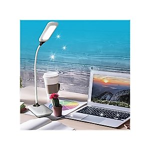 OttLite Enhance LED Sanitizing Desk Lamp with USB Charging – Eliminates up to 99.9% of Bacteria, Touch Activated, Flexible Neck, Modern Light for Reading, Crafting & Office Desktop