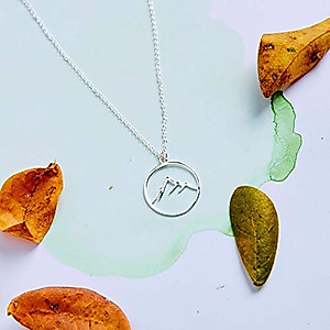 Boma Jewelry Sterling Silver Circle Mountain Pendant Necklace, 18 Inches